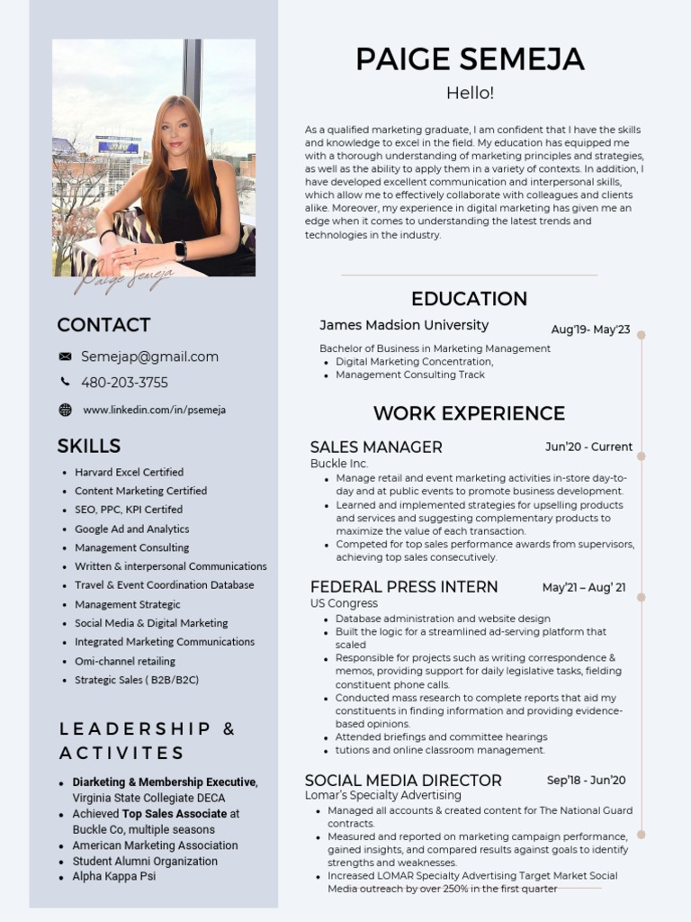 MKT Resume Ps 2 | PDF | Marketing | Sales
