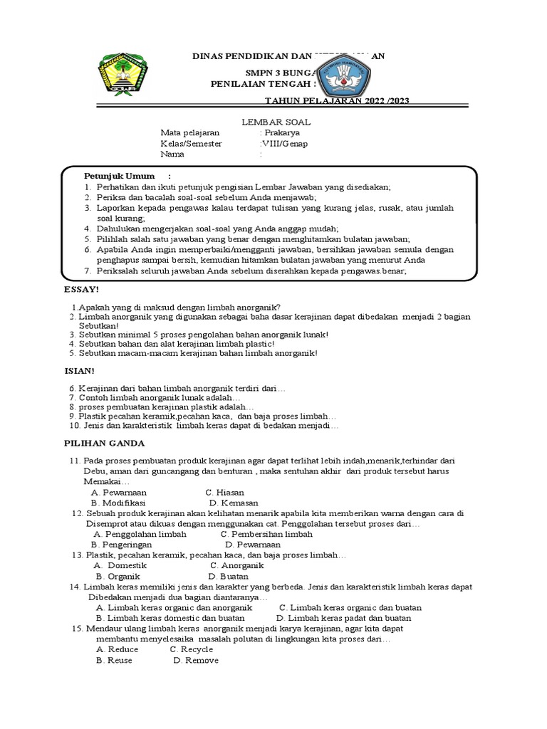PTS Prakarya KLS 8 SMT 2 | PDF