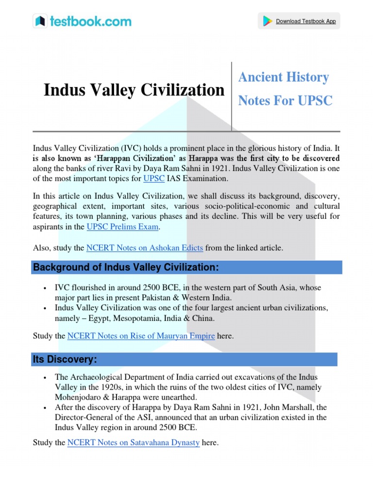 Indus Valley Civilization 0dfc01e1 | PDF