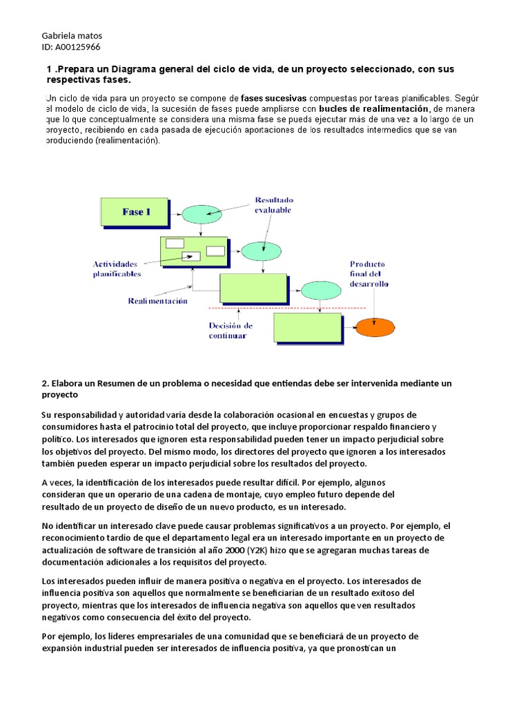 Ciclo De Vida Del Proyecto Pdf Evaluación Del Ciclo De Vida