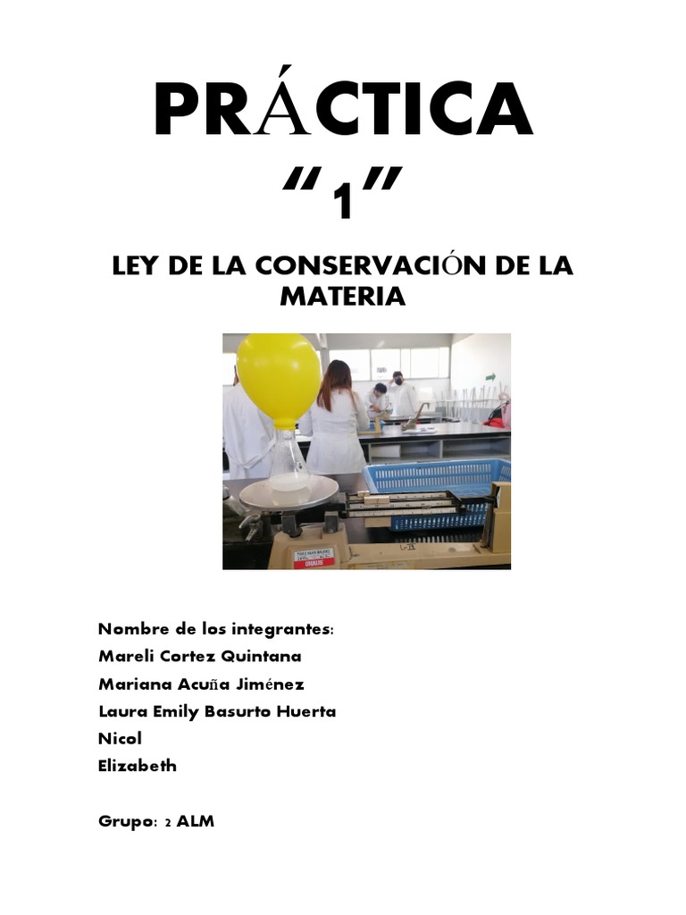 PR Ctica "1": Ley de La Conservaci N de La Materia | PDF
