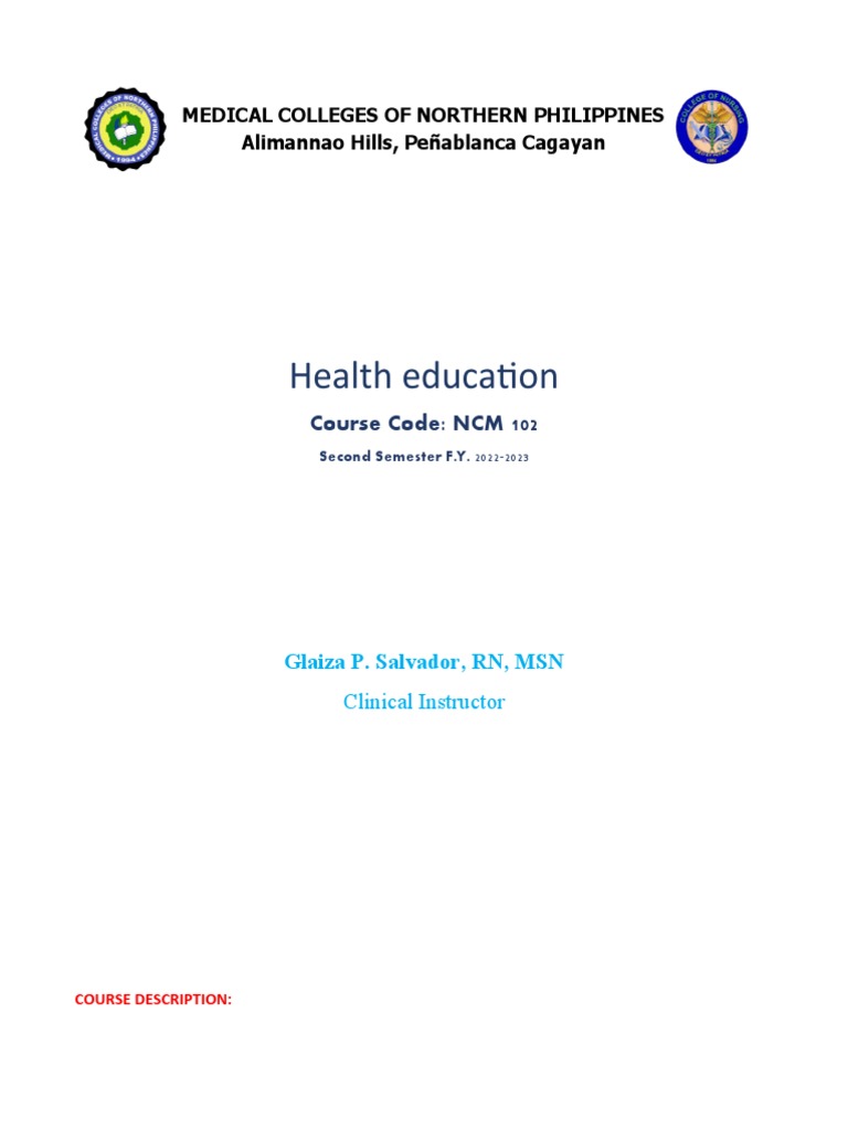 HEALTH EDUCATION PrelimsChapter1Lesson123 | PDF | Self Efficacy | Behavior