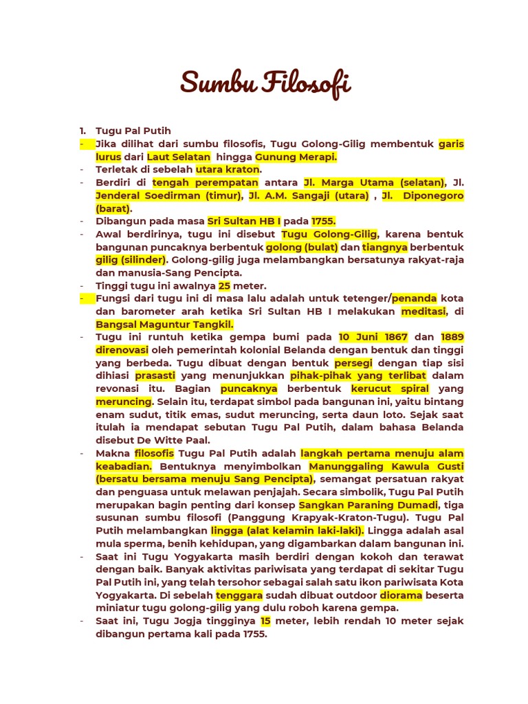 Sumbu Filosofis Yogyakarta | PDF