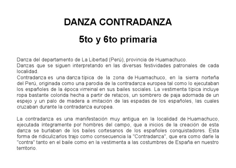 Historia de la Contradanza Huamachuco | PDF | Ciencias sociales