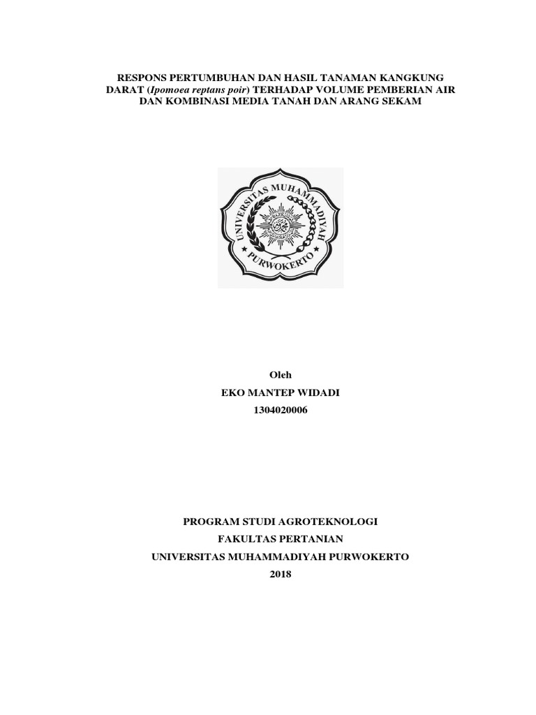 Cover - Eko Mantep Widadi - Agroteknologi'18 | PDF