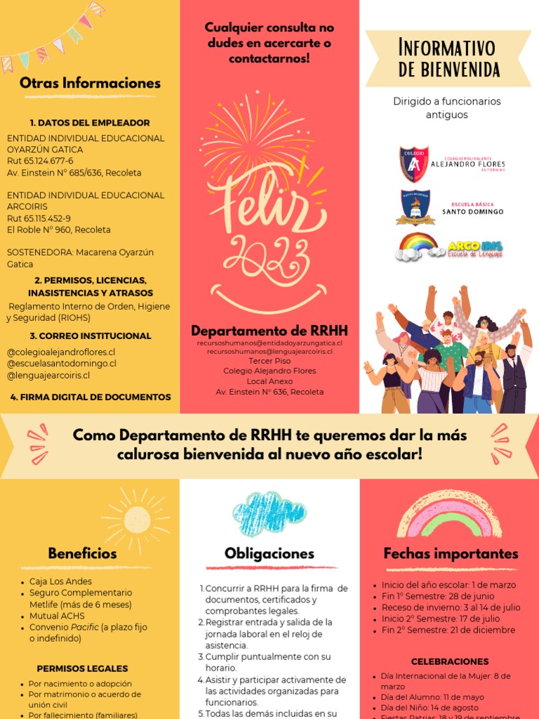 Tríptico Bienvenida (Tamaño Original) | PDF