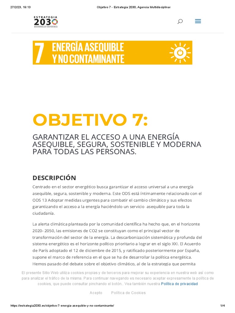 Objetivo 7 Estrategia 2030 Agencia Multidisciplinar Pdf Energía