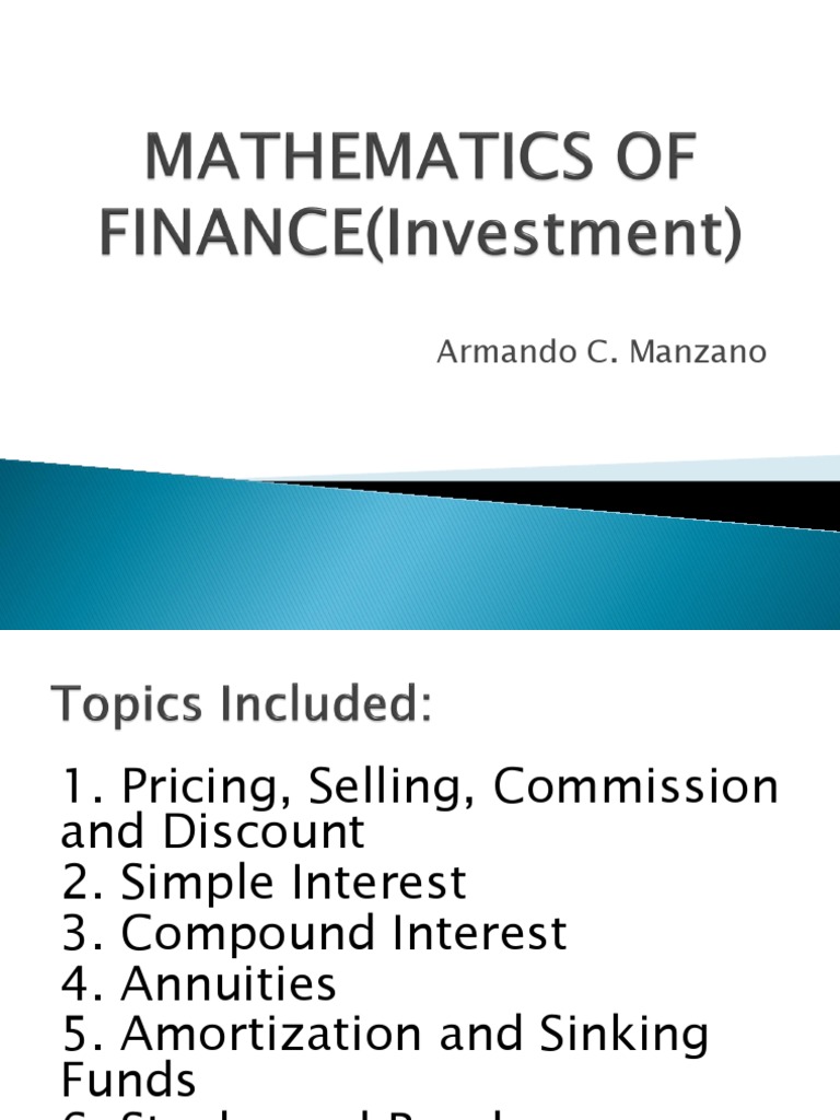 Math of Invest Business Math Review Formula PDF | PDF | Debt | Interest