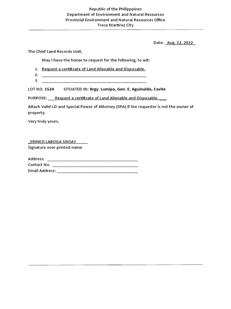 Land Alienable Certificate Requests in Cavite | PDF | Computer Mediated ...