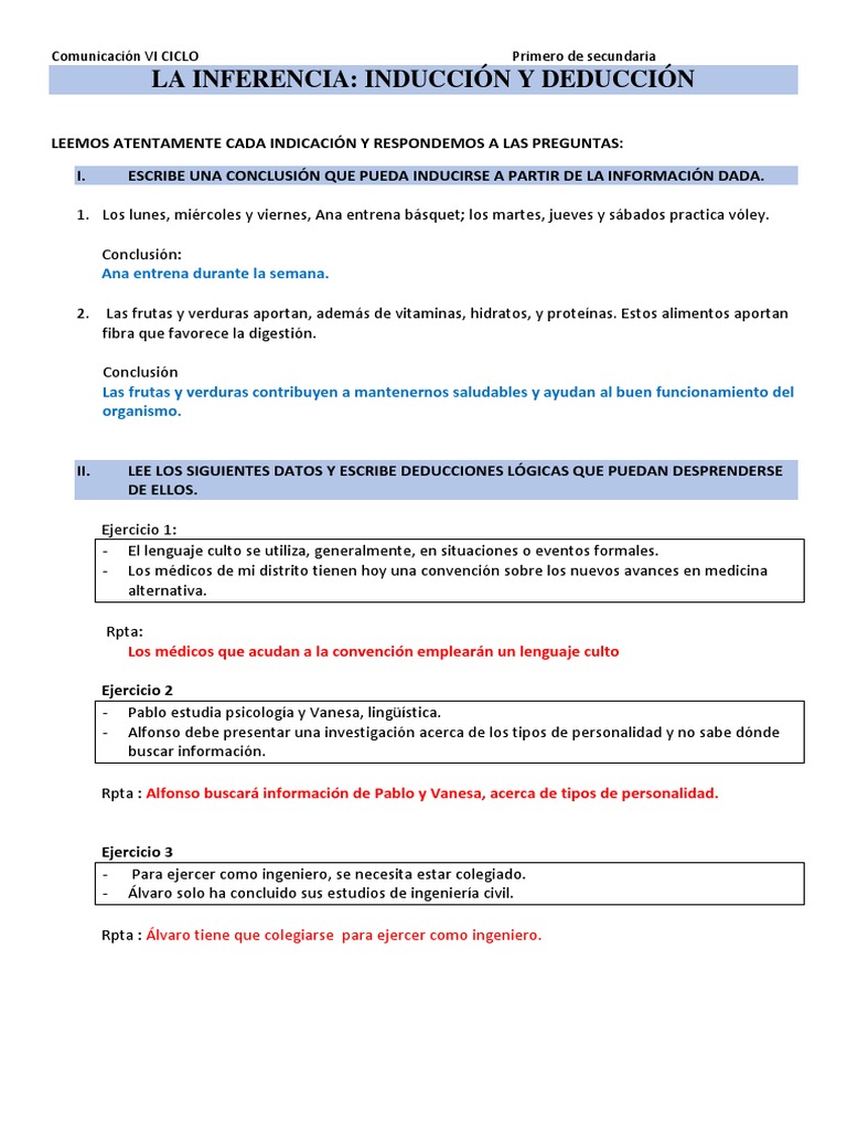 Práctica #2 - La Inferencia | PDF | Razonamiento deductivo