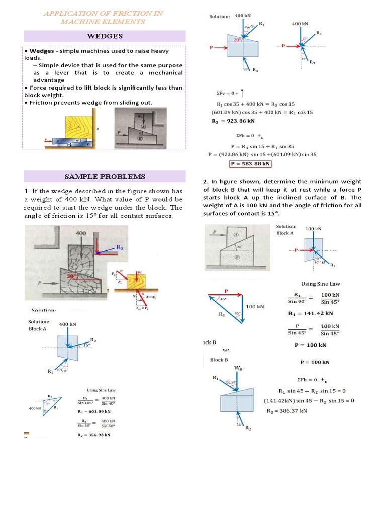 Application of Friction in Machine Elements | PDF