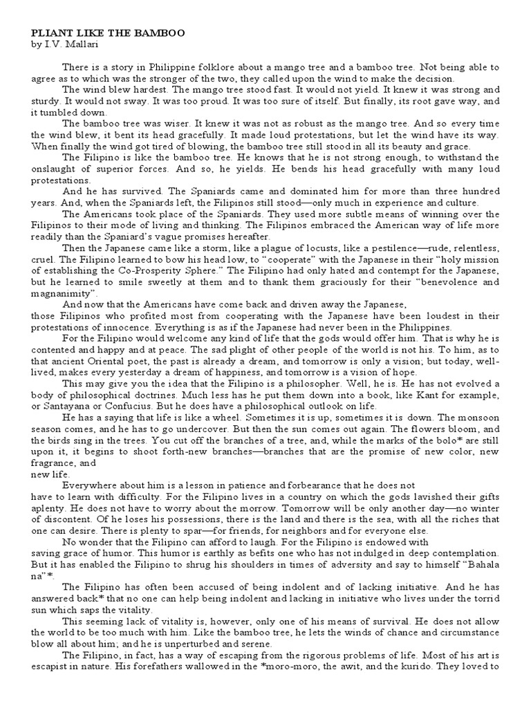 Pliant Like The Bamboo | PDF