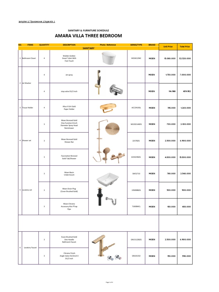 Amara 3 Bedroom | PDF | Tap (Valve) | Manufactured Goods