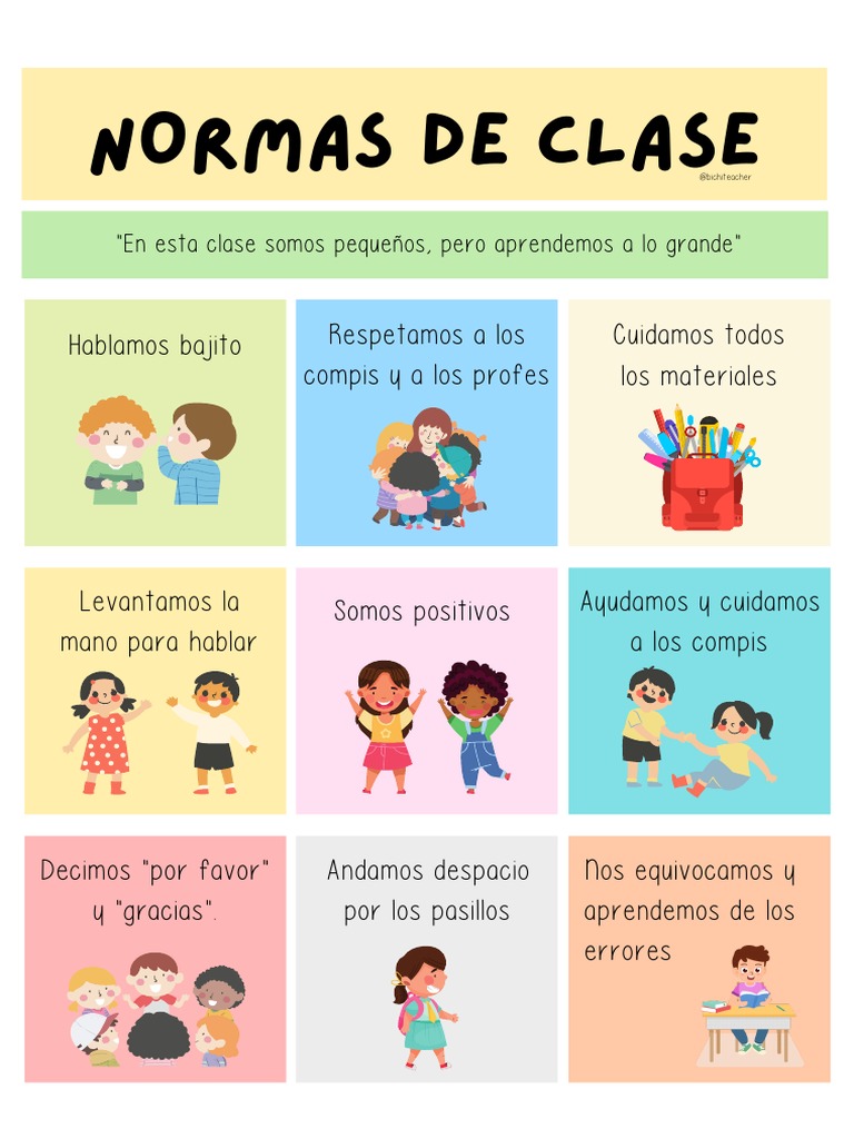 Normas de Clase para Aprender Juntos | PDF | Crecimiento personal y ...