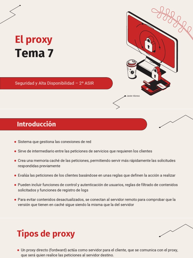 Seguridad y Alta Disponibilidad - T7 | PDF | Servidor proxy | Servidor (Computación)