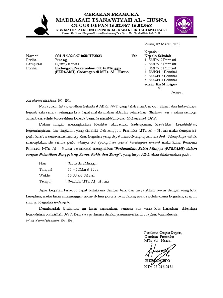 UNDANGAN Persami Gabungan FIX | PDF