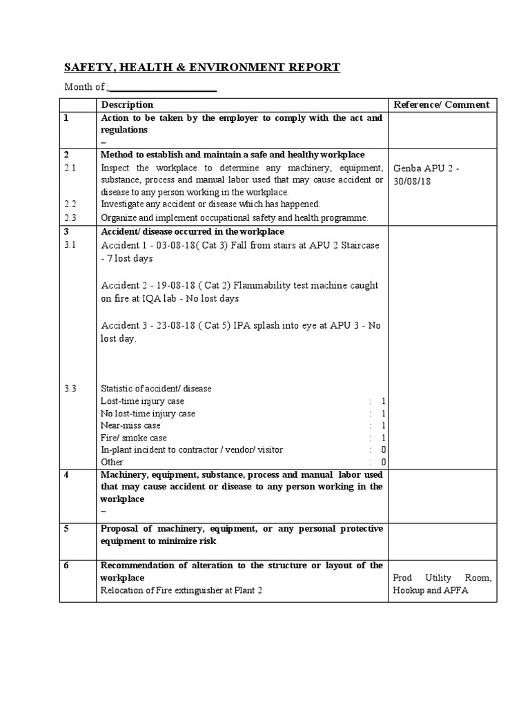 SHE Report (1116) | PDF | Occupational Safety And Health | Safety