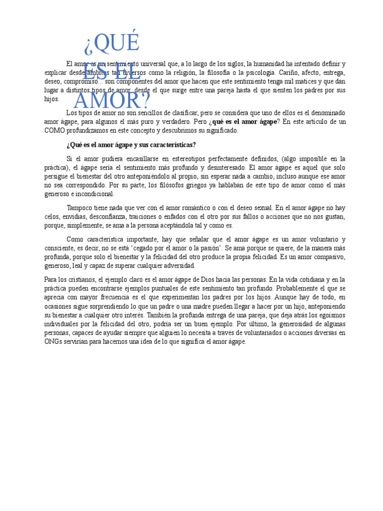 Guía 1 El Amor Es Un Sentimiento Universal Que | PDF | Amor | Sicología