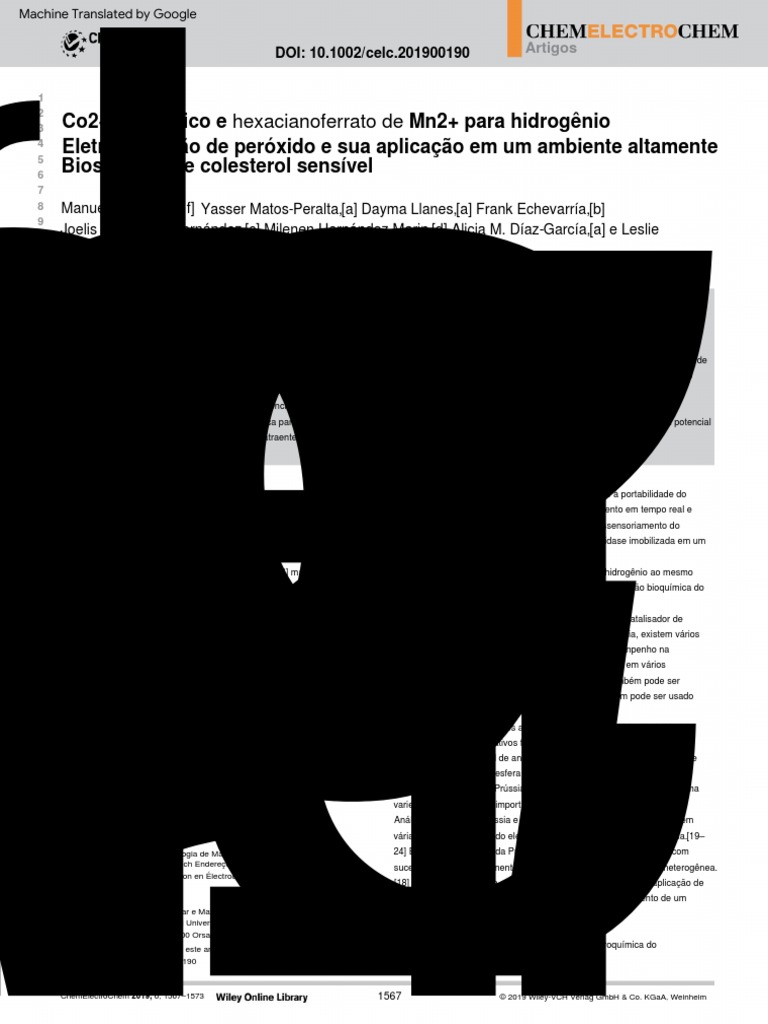 Bimetallic Co2+ and Mn2+ Hexacyanoferrate For Hydrogen Peroxide Electrooxidation and Its ...