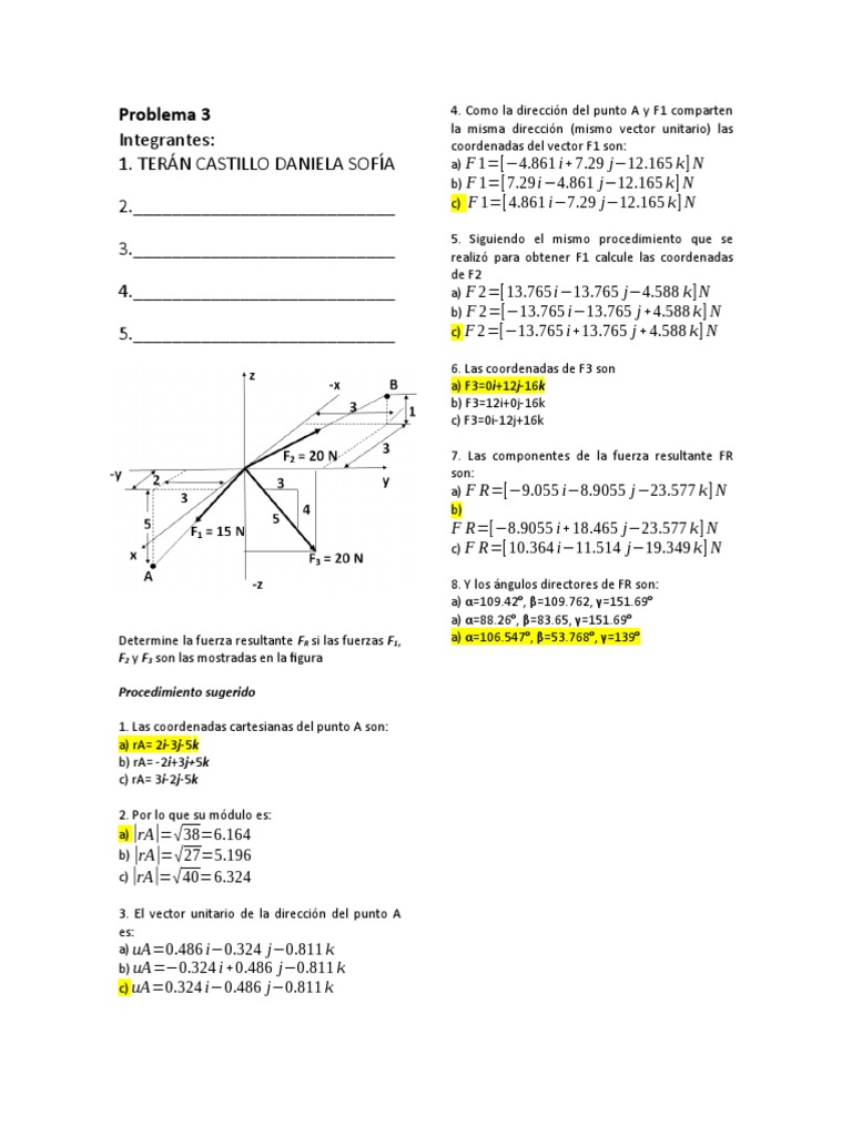 Problema_3 Mecánica | PDF | Álgebra lineal | Geometría