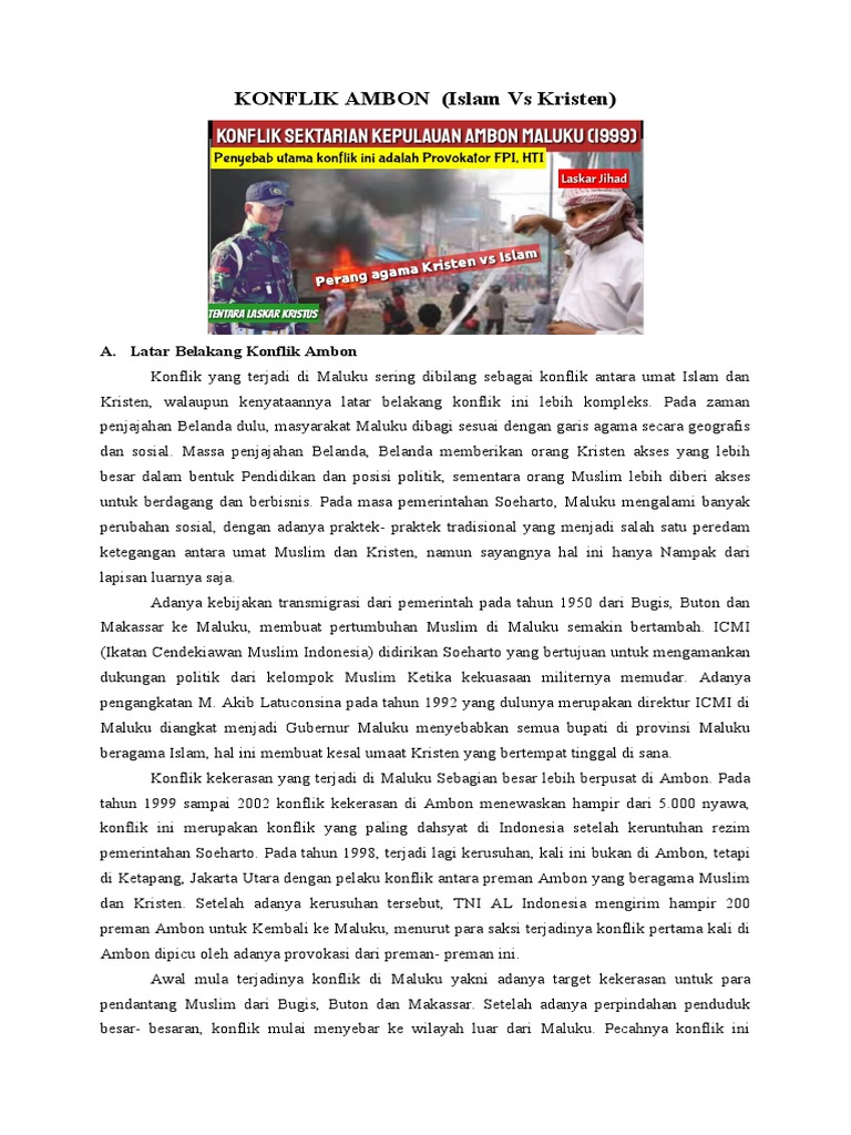 Konflik Ambon 9.1 | PDF | Politik