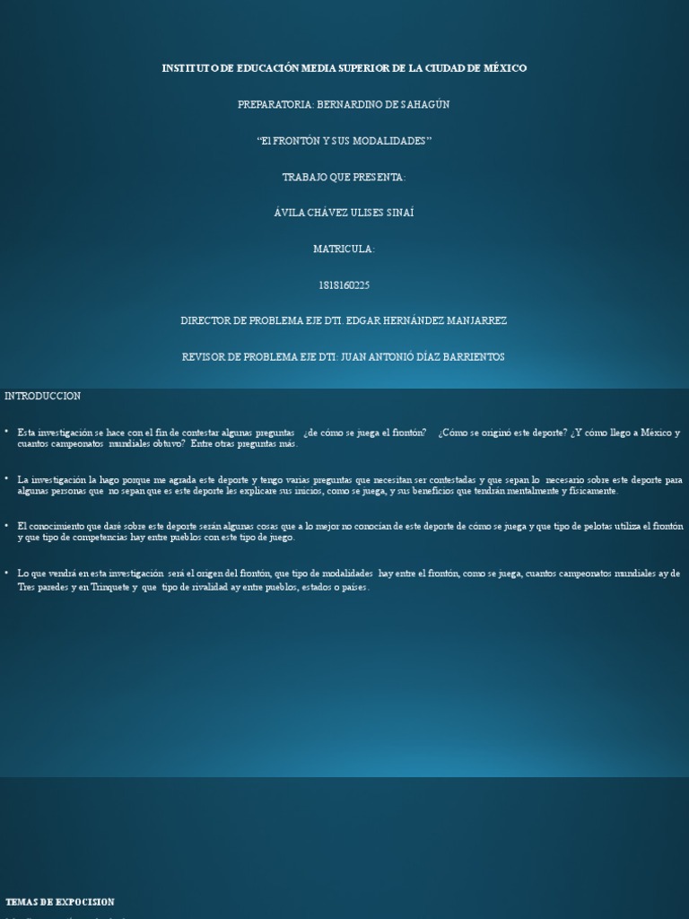 Exposicion de Probelma Eje Ulises Avila Chavez | PDF | Vascos ...