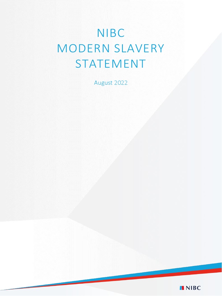 Nibc Modern Slavery Statement | PDF | International Labour Organization | Due Diligence