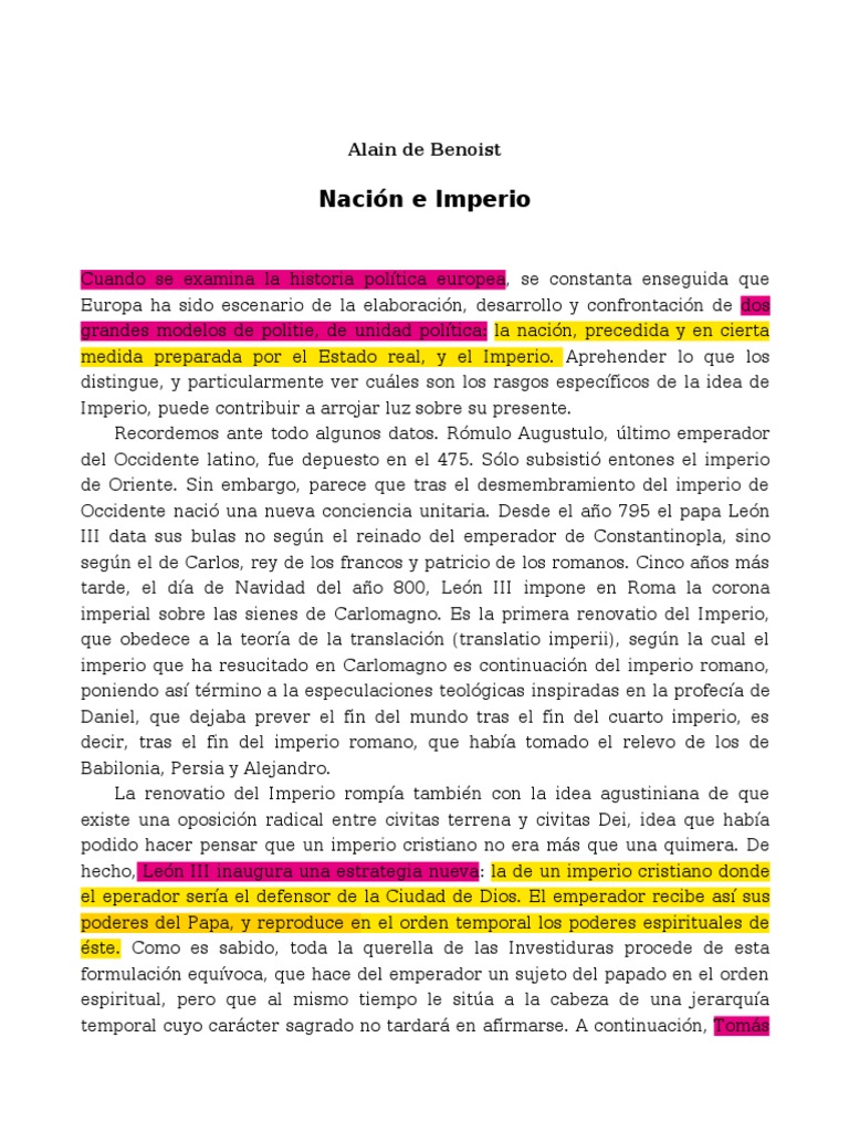 La historia del concepto de Imperio en Europa: entre la nación y el ...