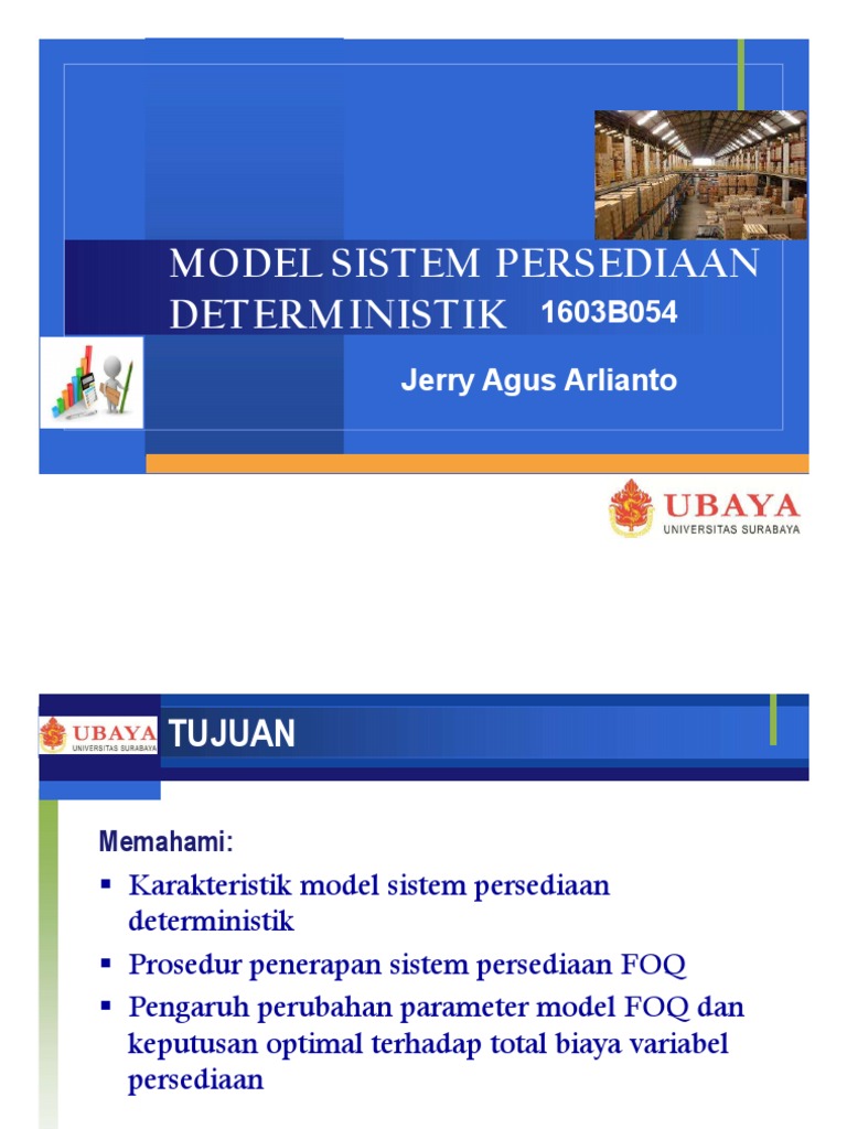 Model Sistem Persediaan Deterministik | PDF