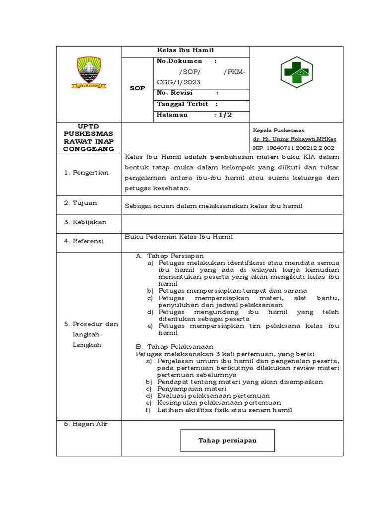 Sop Kelas Bumil | PDF