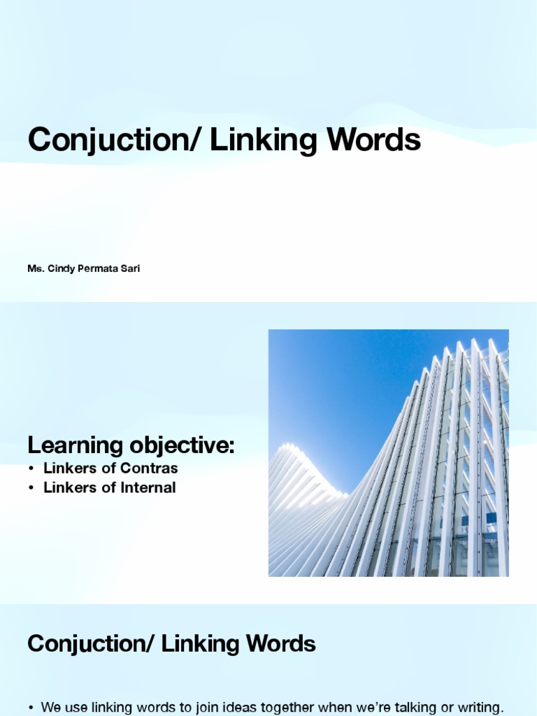 Linking Words PDF | PDF | Sentence (Linguistics) | Subject (Grammar)