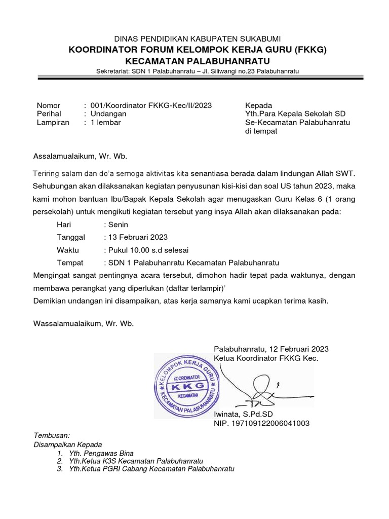 Surat Undangan - Penyusunan Soal | PDF