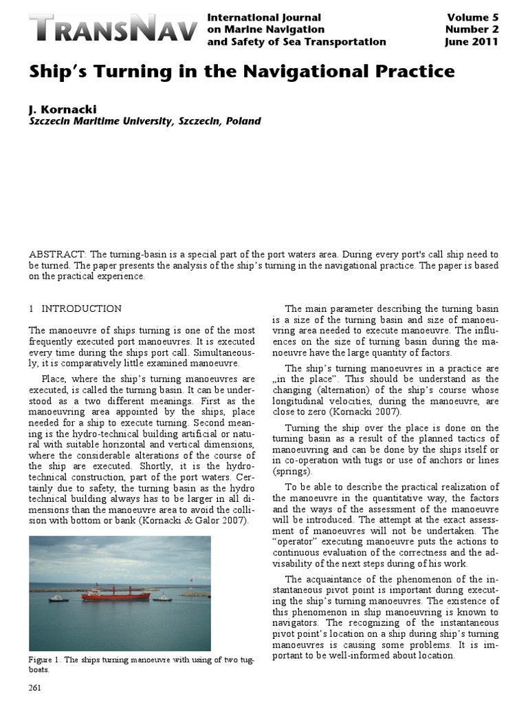 Ship's Turning in The Navigational Practice | PDF | Tugboat | Ships