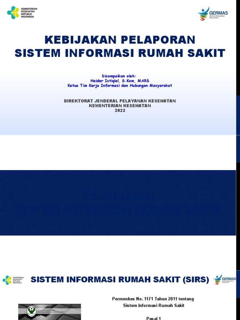 Kebijakan Pelaporan SIRS Online | PDF