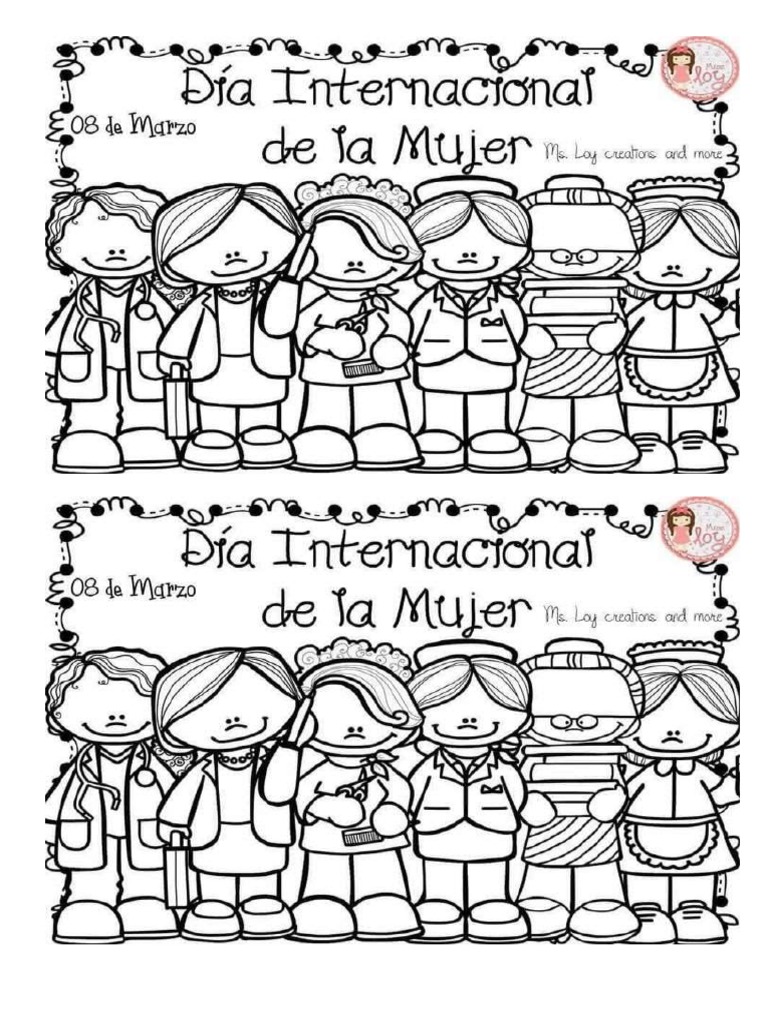 Ficha Colorar Dia Mujer | PDF