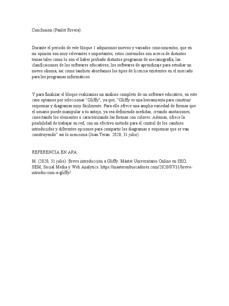 Conclusión de Informatica (Paulet Rivera) | PDF
