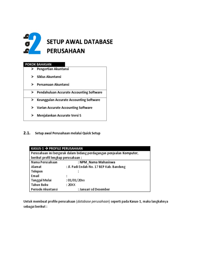 Bab 2 Setup Awal Perusahaan | PDF