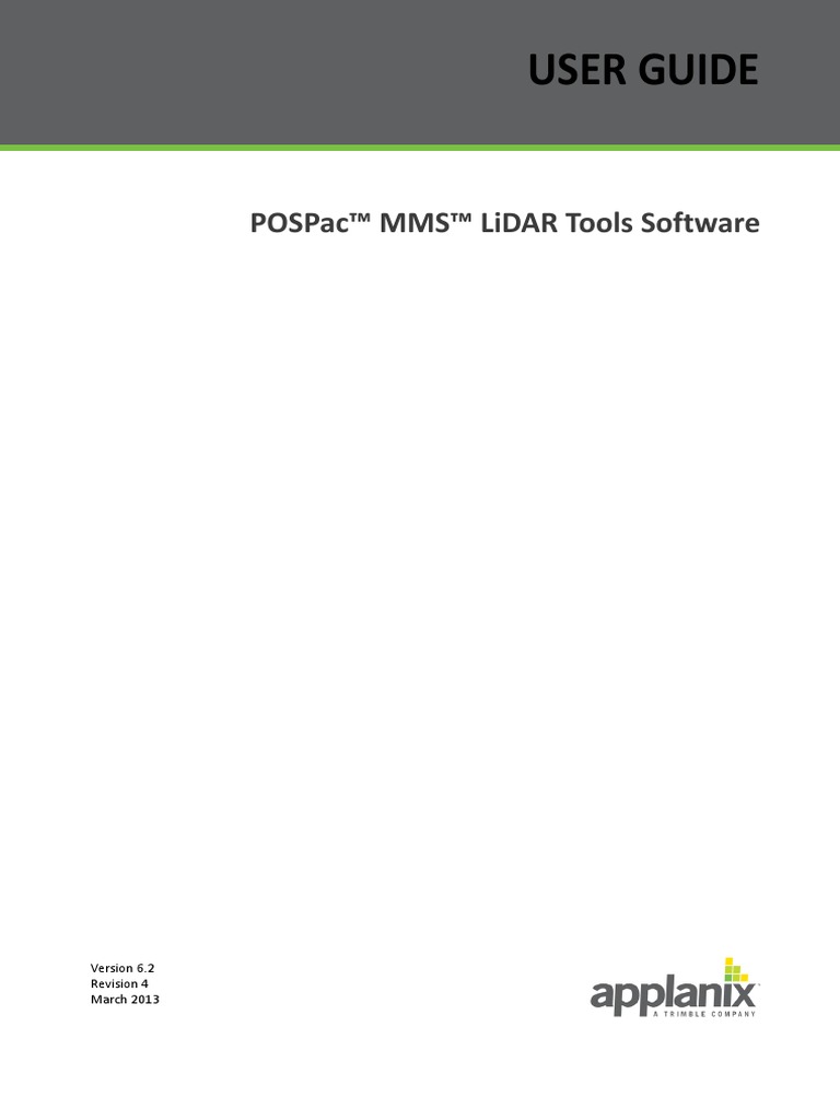 POSPac MMS LiDAR Tools User Manual | PDF | Lidar | Computer File