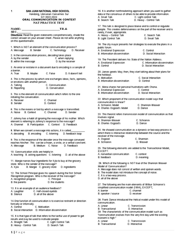 Nat Oral Com | PDF | Communication | Cognitive Science