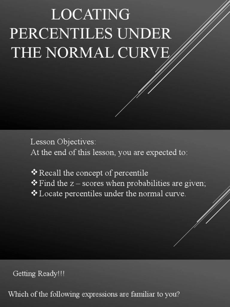 Locating Percentiles Under The Normal Curve C2 Lesson 5 | PDF | Percentile