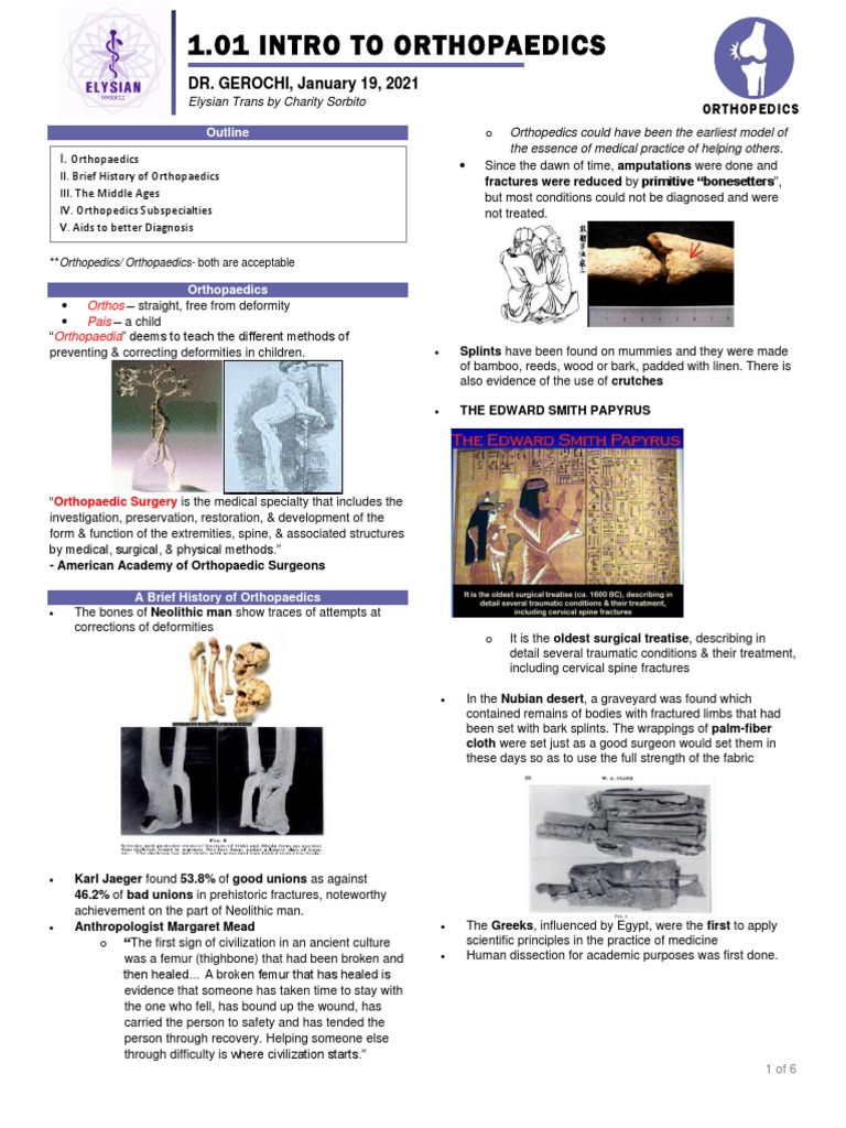 Introduction to Orthopedics Overview | PDF | Orthopedic Surgery ...