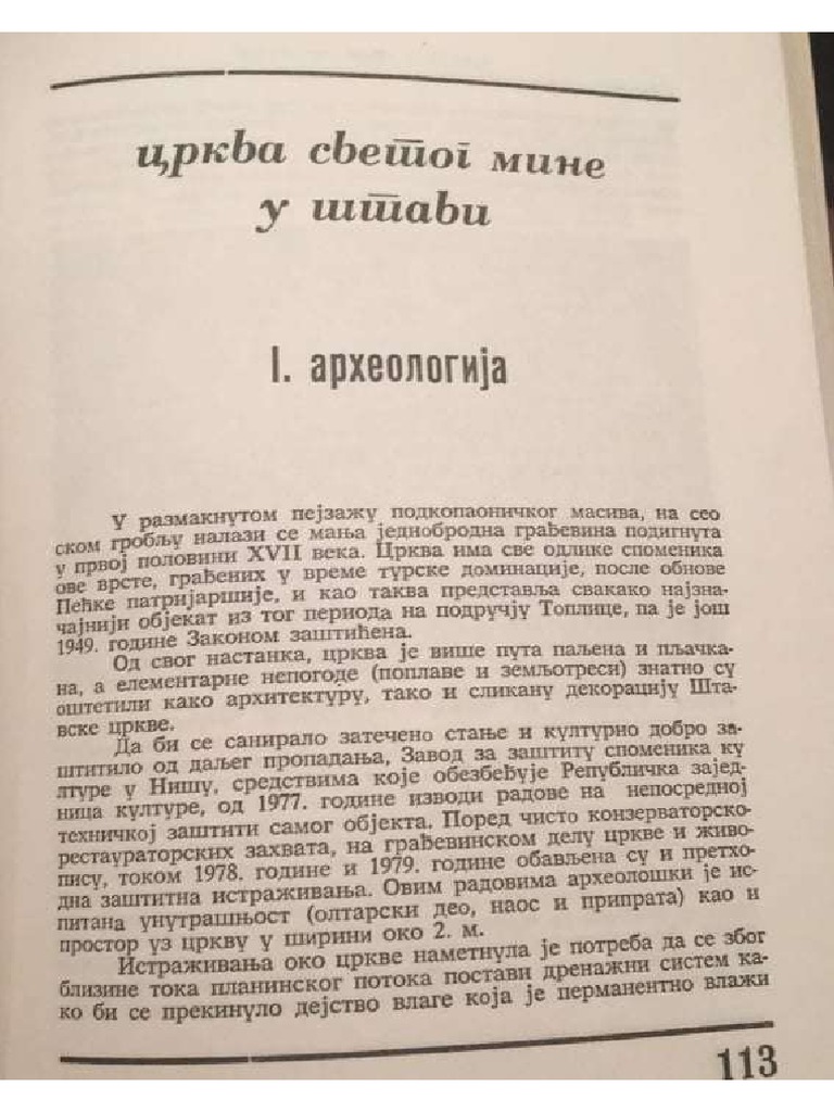 Crkva Sv. Mine U Štavi, 1. Arheologija (Natpis Kir-Andreje) | PDF