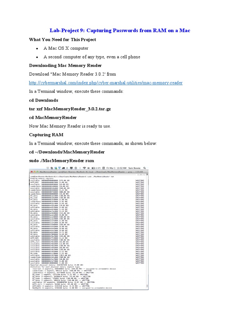 Lab-Proj.09 Capture-Pw MAC | Download Free PDF | Mac Os | Sudo