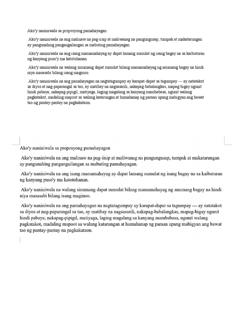 Kredo NG Pamahayagan | PDF