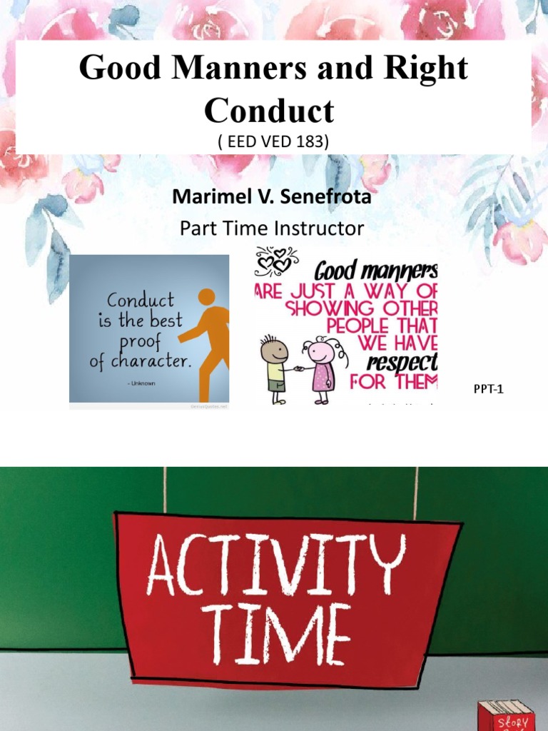 Good Manners and Right Conduct - PPT1 | PDF | Etiquette | Psychology