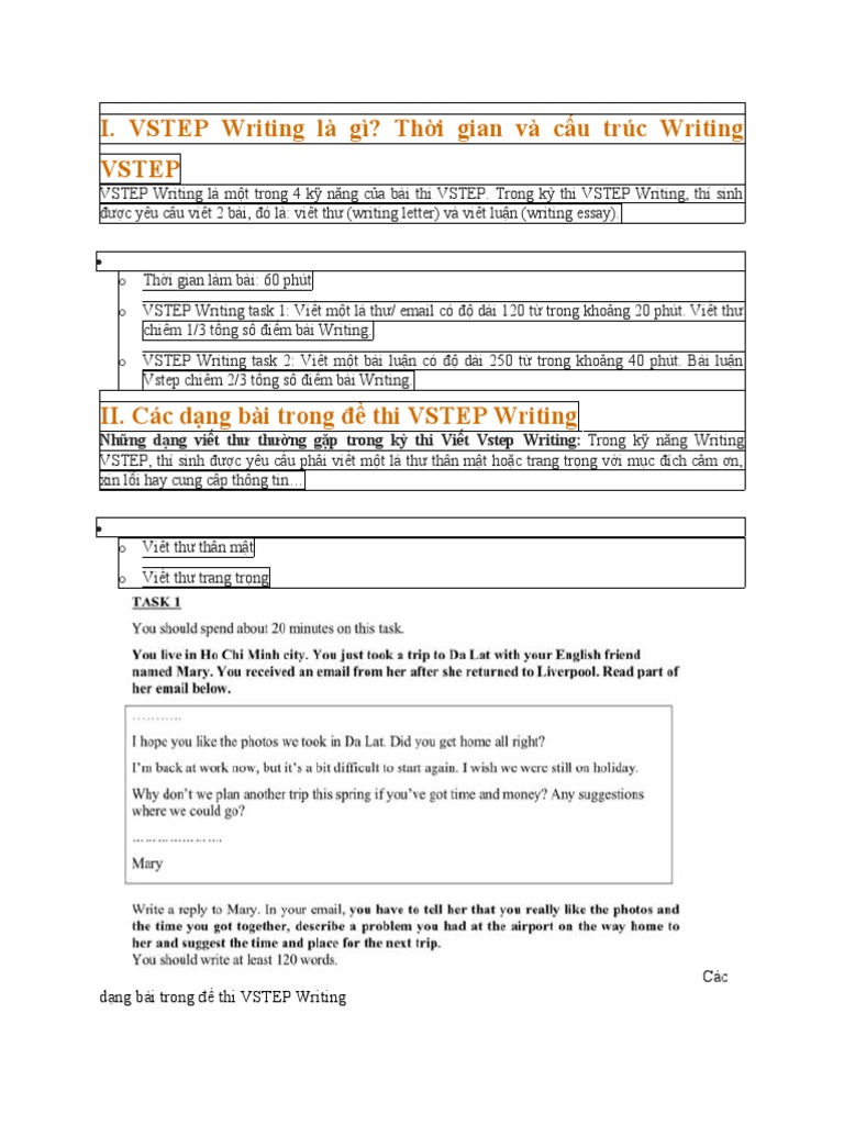 Bài Thi Writing VSTEP Part 1 | PDF