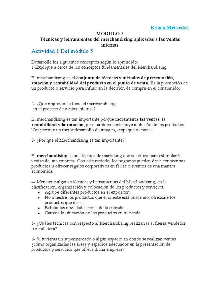 Tarea 1 Modulo 5 Ventas | PDF | Comercialización | Marketing
