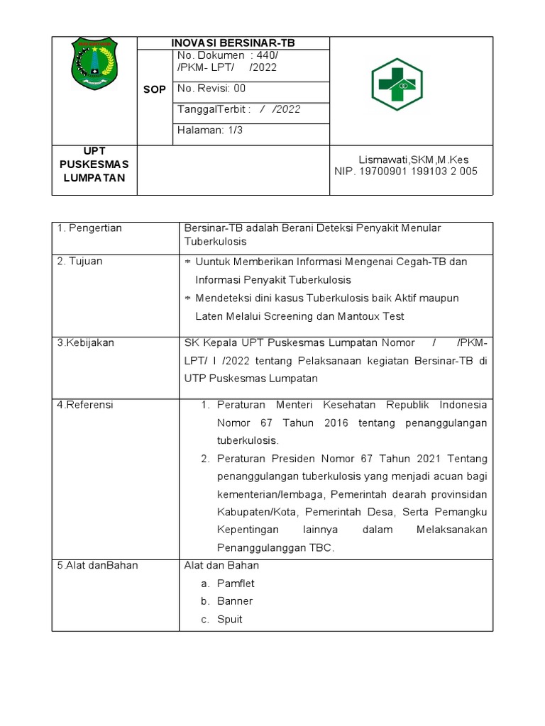 Program Deteksi TB di Puskesmas | PDF