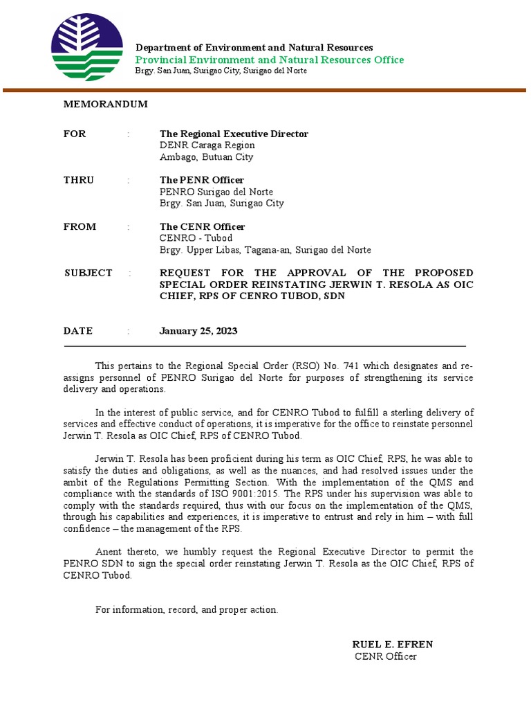 Memorandum Sir Jerwin Reesntatement 1 | PDF | Government | Justice