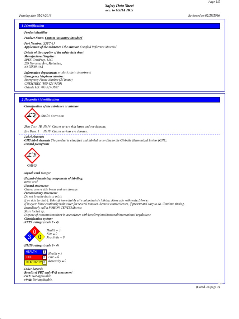 MSDS For XSTC-13 | PDF | Materials | Nature